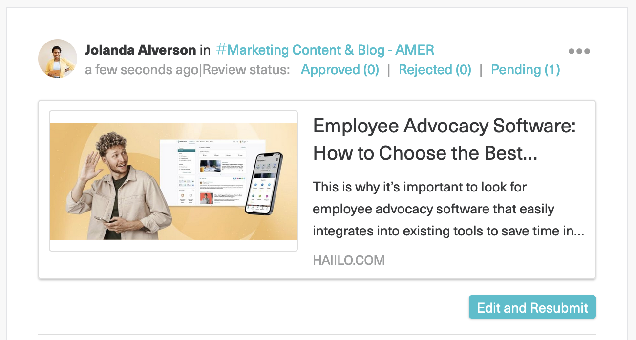 Editing a proposed post – Haiilo Advocacy Knowledge Base